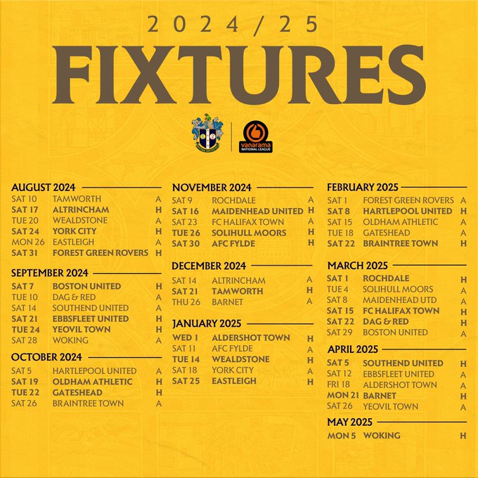 Tamworth first for Sutton as fixtures are released - Sutton United ...